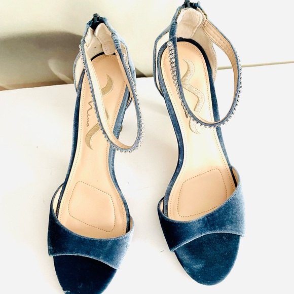 Nina | Shoes | Nina Blue Velvet Heels | Poshmark